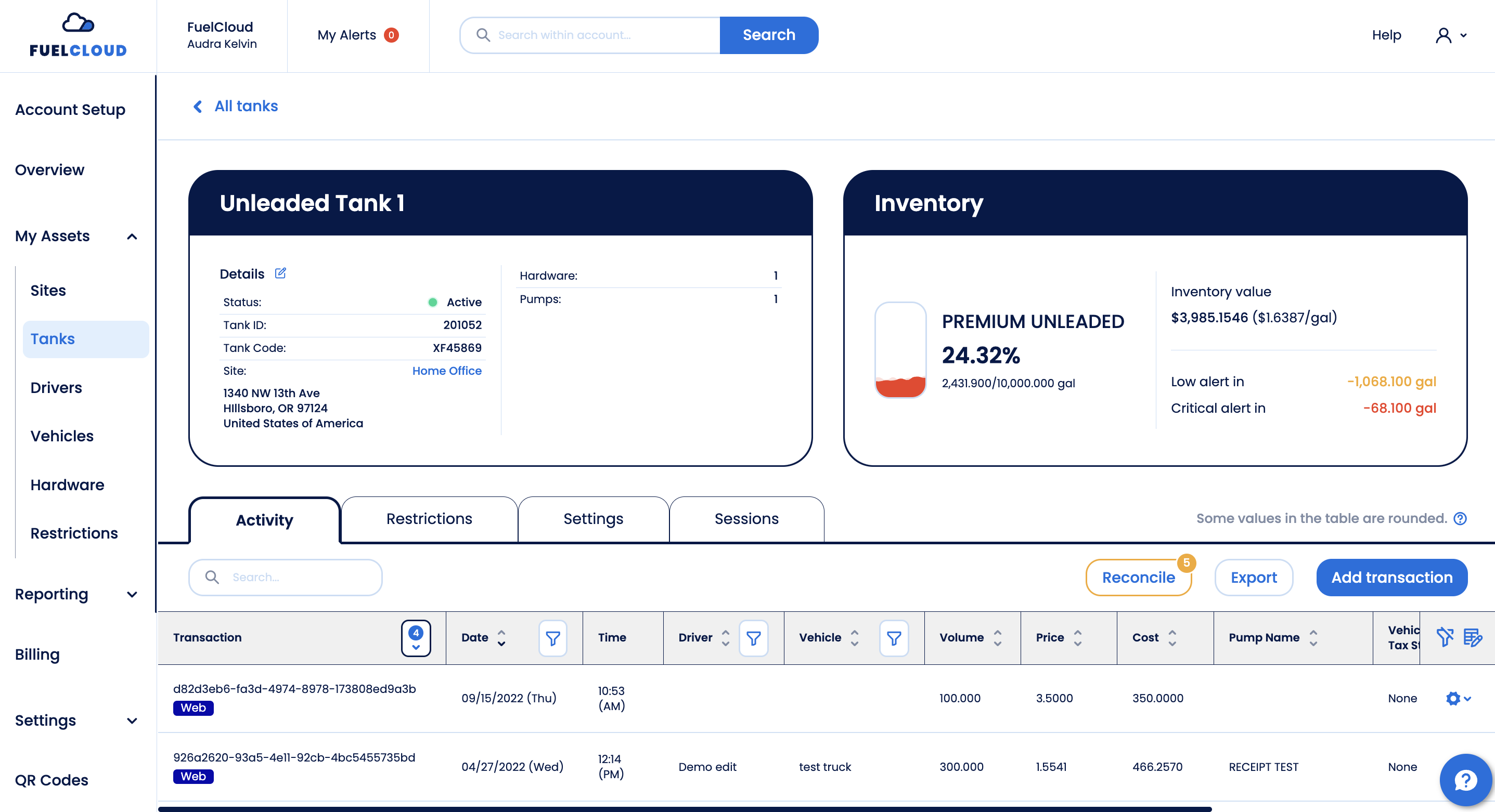 Tank Alerts – FuelCloud